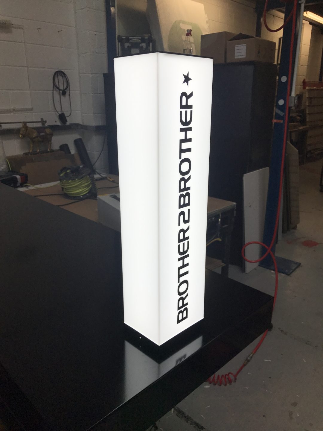 Brother2Brother Illuminated Totem Signage | PEP Retail Signage and Display